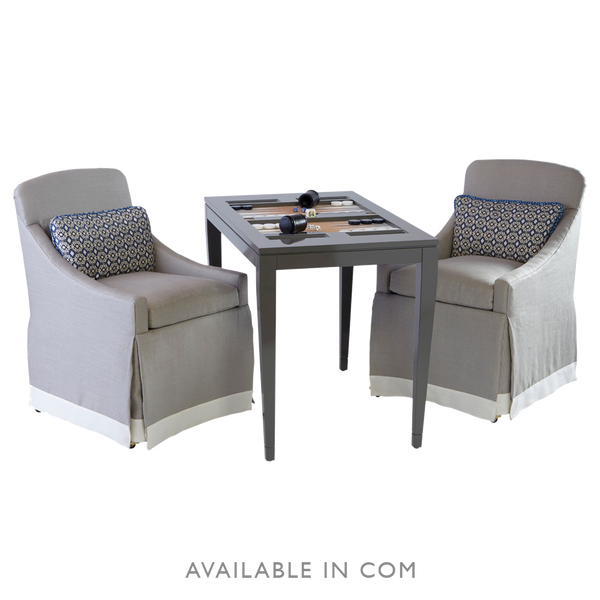 Chess Table Set | Lacquer Finish Leather Board | Made in USA